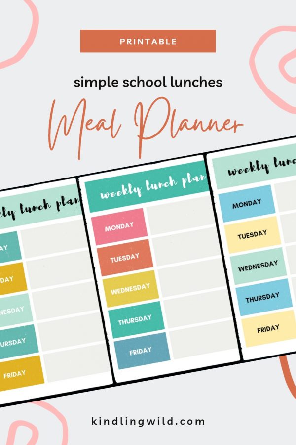 Simple Lunch Meal Rotation for Back to School - Kindling Wild