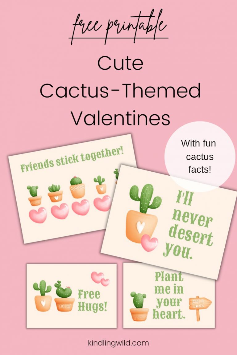 Friends Stick Together! Cute Funny Free Cactus Valentines - Kindling Wild