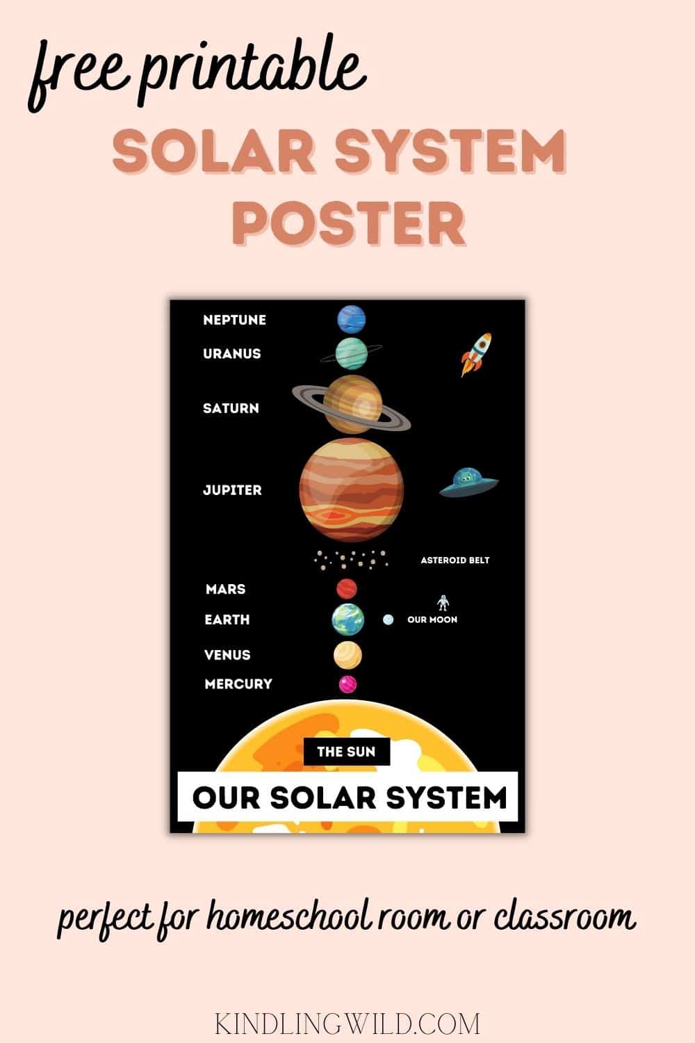Free Printable Solar System Poster - Educational - Kindling Wild
