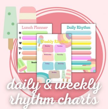 Daily Rhythm Charts for Summer - Free Printable - Kindling Wild