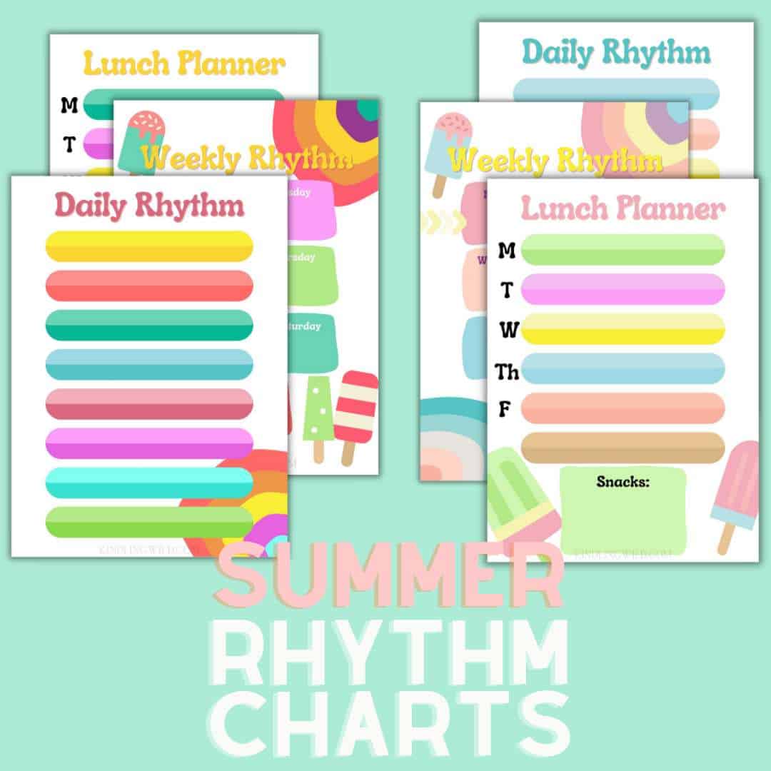 Daily Rhythm Charts for Summer - Free Printable - Kindling Wild