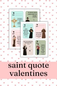 Free Printable Catholic Saint Valentines with Quotes - Kindling Wild