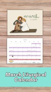 Free printable liturgical living calendar for March - Kindling Wild