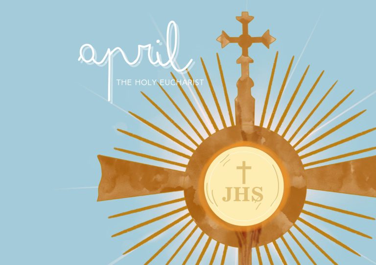 Free Minimalist Catholic Kids Calendar for April - Kindling Wild
