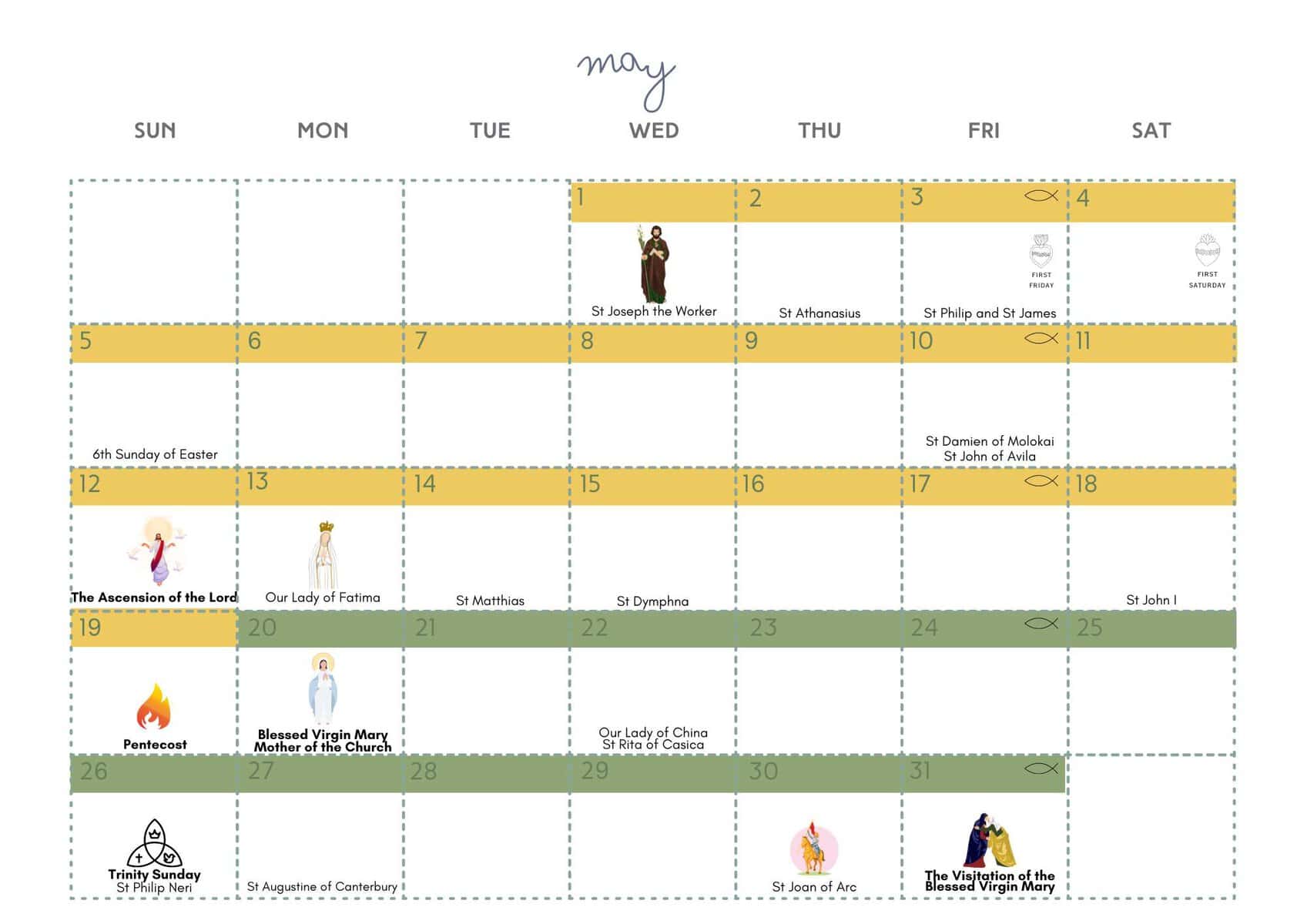 How to Live Liturgically in May (Free Printable 2025 Calendar ...