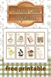 Free Cottage Core Quaint Alphabet Flashcards - Kindling Wild