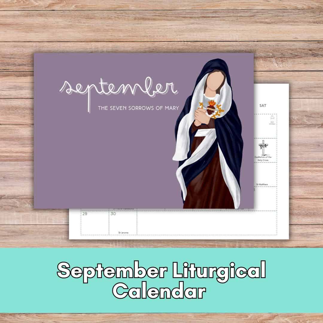 September Catholic Calendar Free Printable + Feast Day Guide - Kindling ...