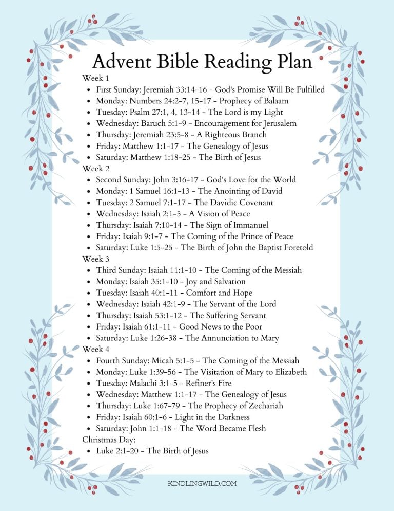 Best Advent Bible Reading Plan with free Printable - Kindling Wild