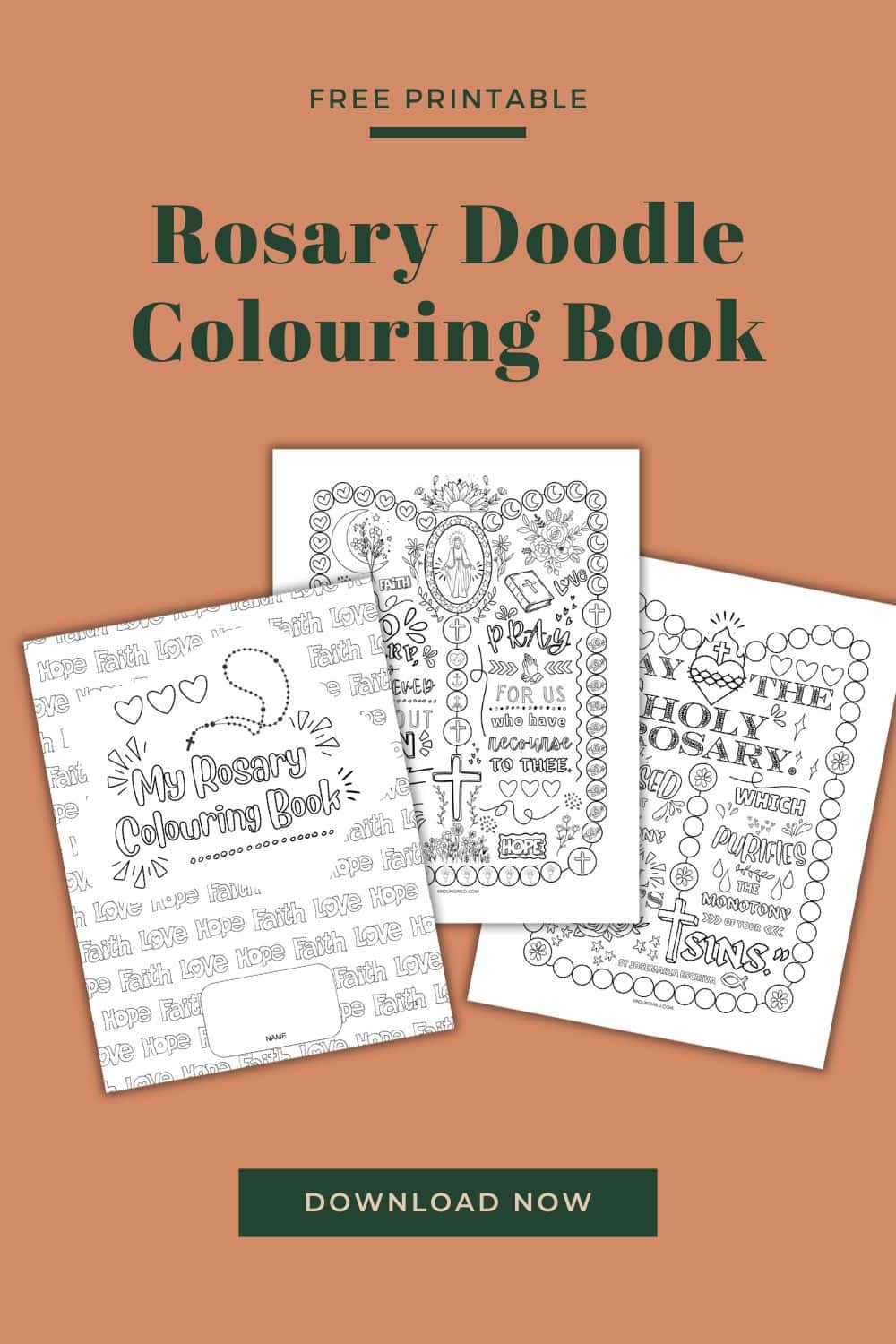 Free Rosary Colouring Pages - Kindling Wild