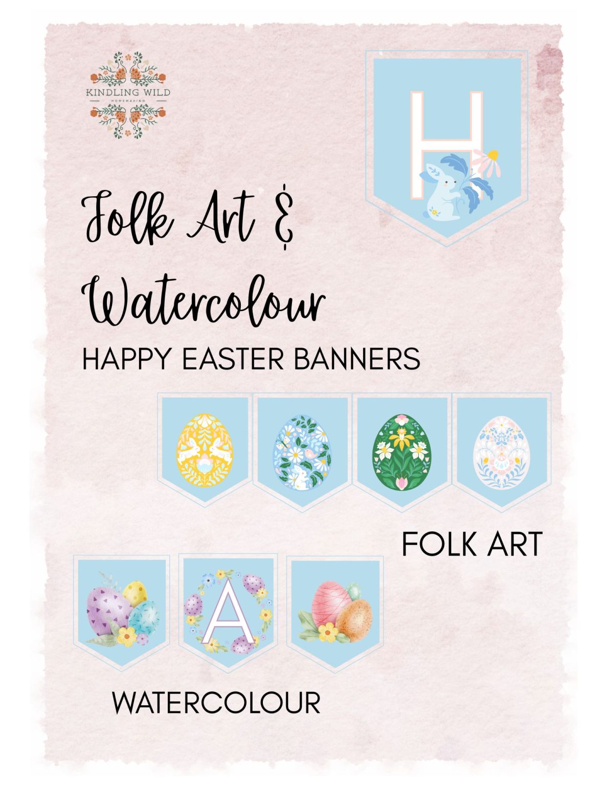 Free Printable Happy Easter Signs - Kindling Wild