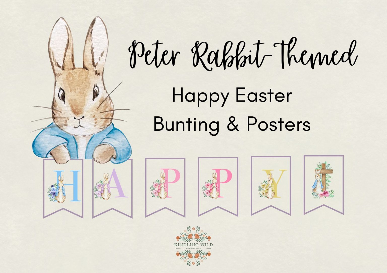 Free Printable Happy Easter Signs - Kindling Wild