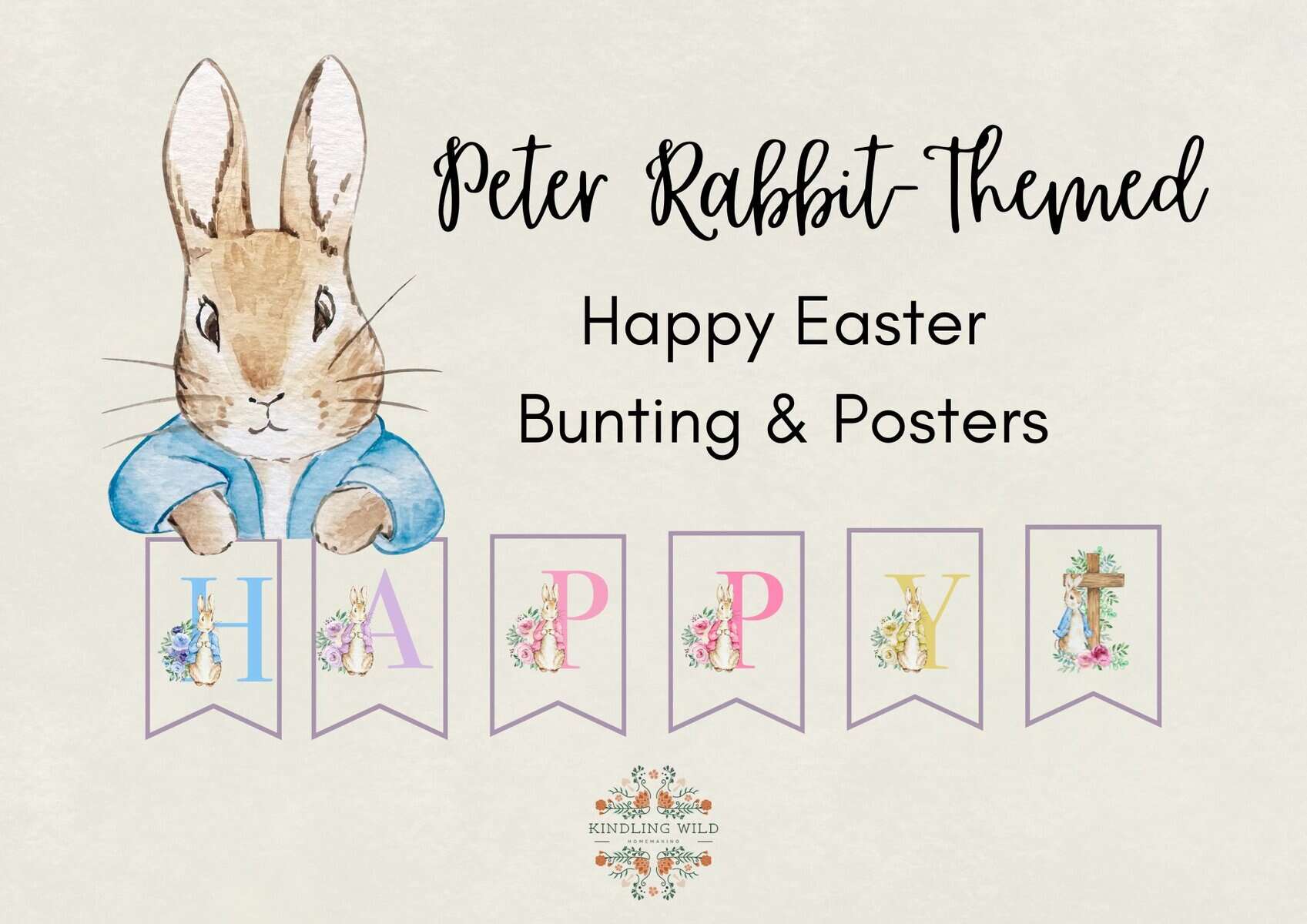 Free Printable Happy Easter Signs - Kindling Wild