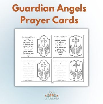 Free Guardian Angel Prayer Card Printable for Catholic Kids - Kindling Wild